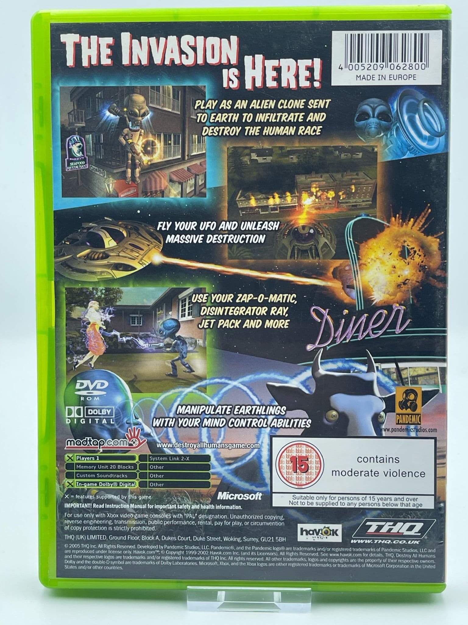 Destroy All Humans Xbox Clean Disc